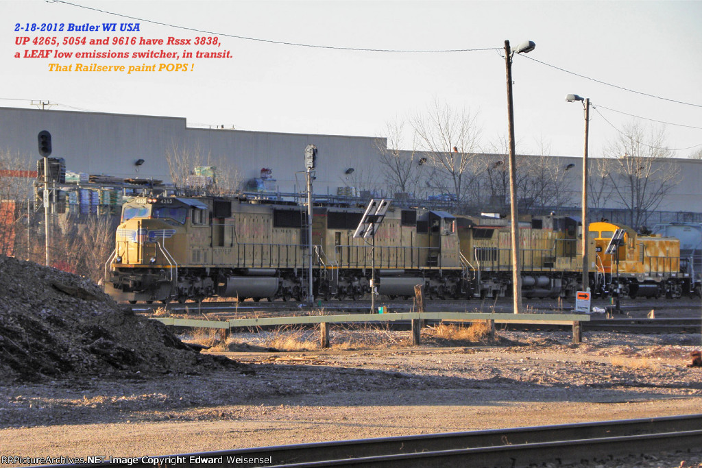 UP 4265 has a high efficiency low emission peanut in transit